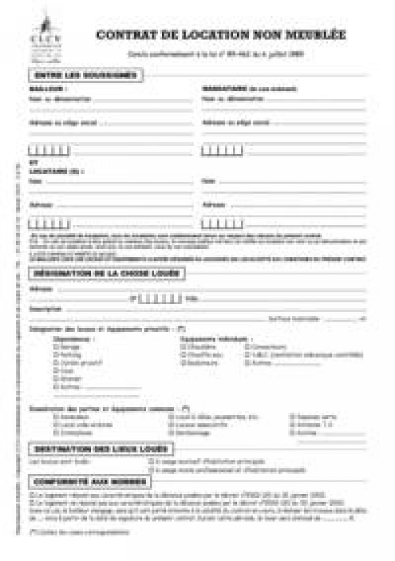 Contrat De Location Non Meublée avec Contrat De Location Meublé Gratuit ... Contrat De Location Non Meublée avec Contrat De Location Meublé Gratuit ...